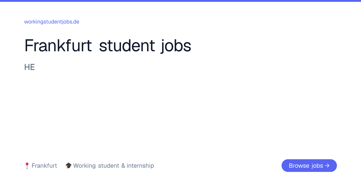 Student Jobs In Frankfurt
